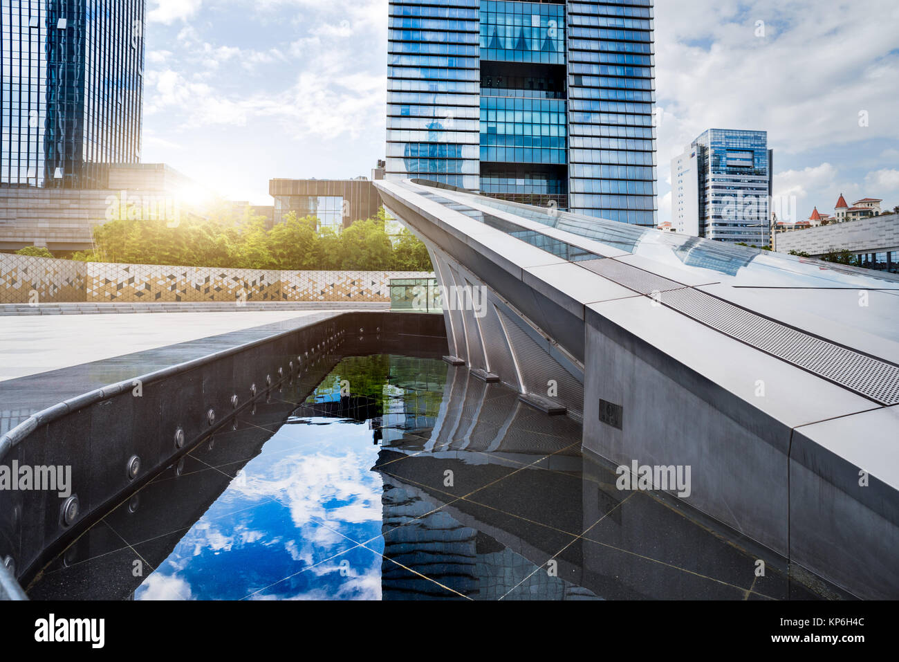 Downtown corporate business district architecture in Shanghai,China ...