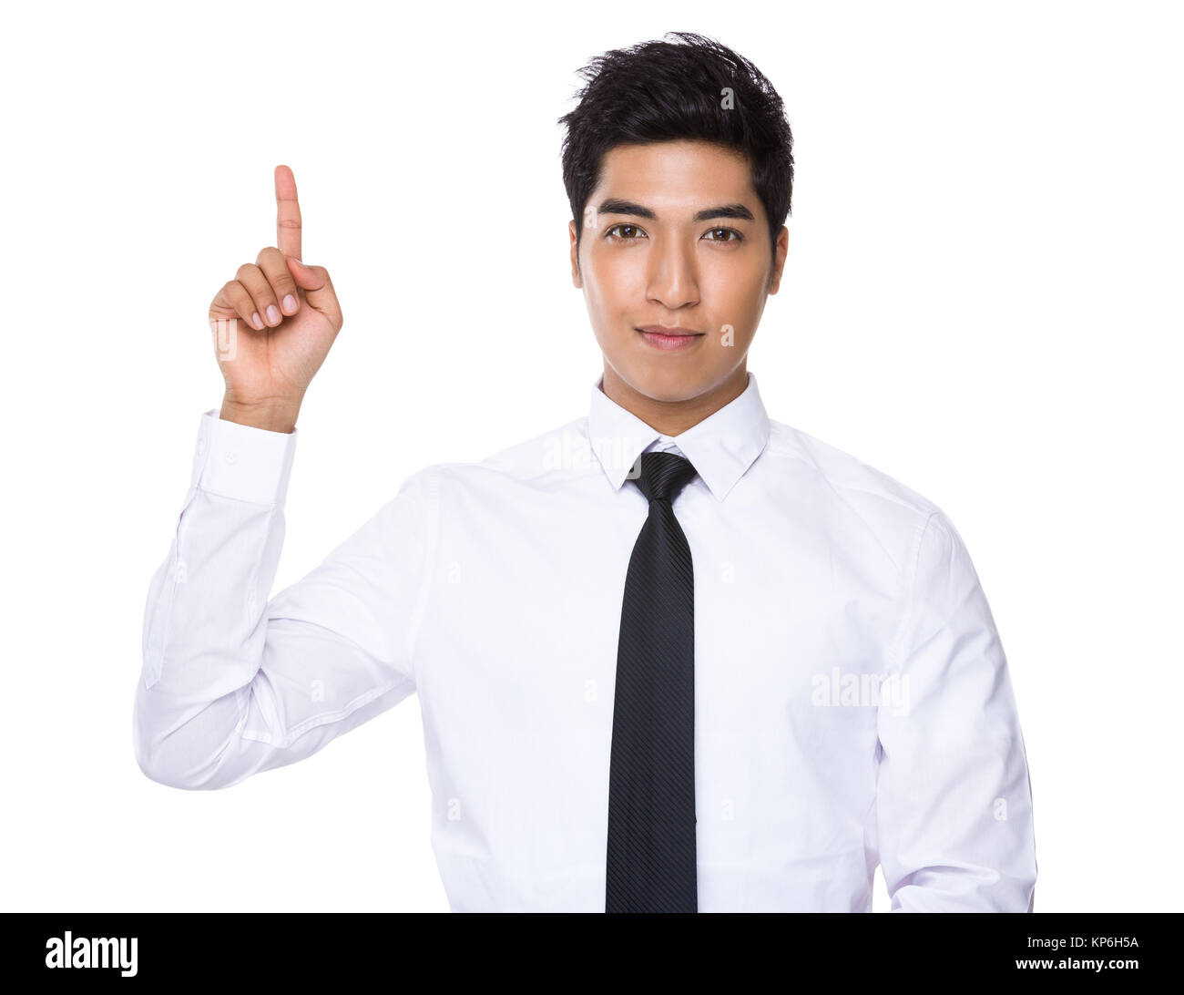 Businessman showing finger up Stock Photo - Alamy