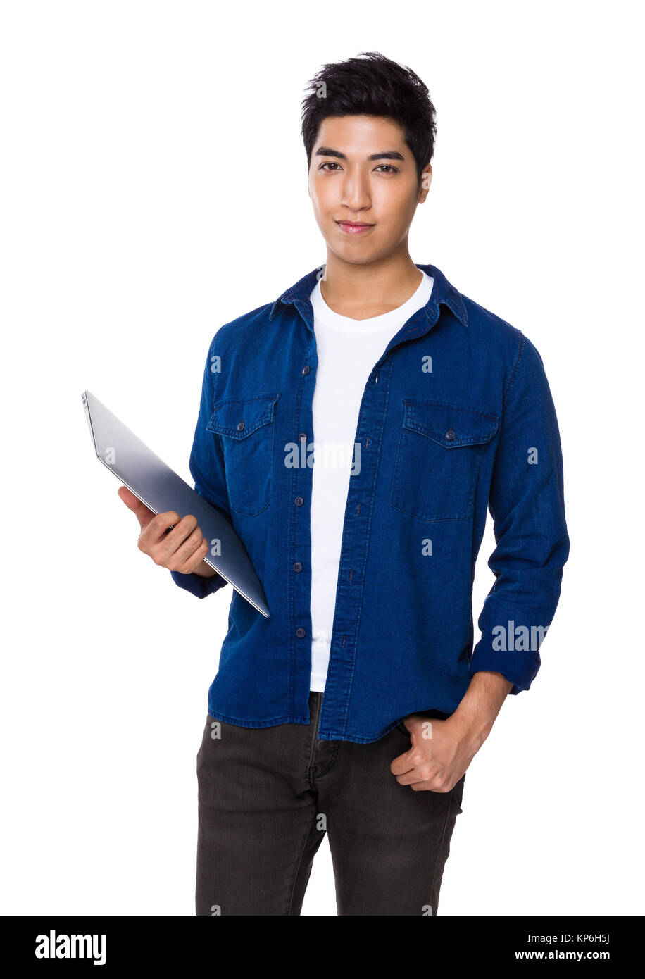 Man with laptop Stock Photo - Alamy