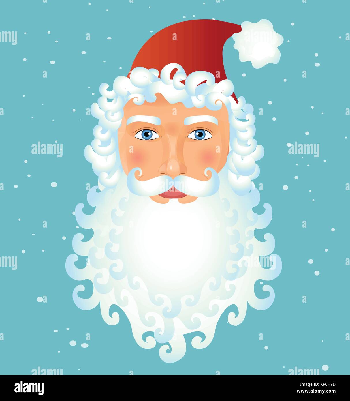 Santa Claus face modern avatar isolated on christmas background vector ...
