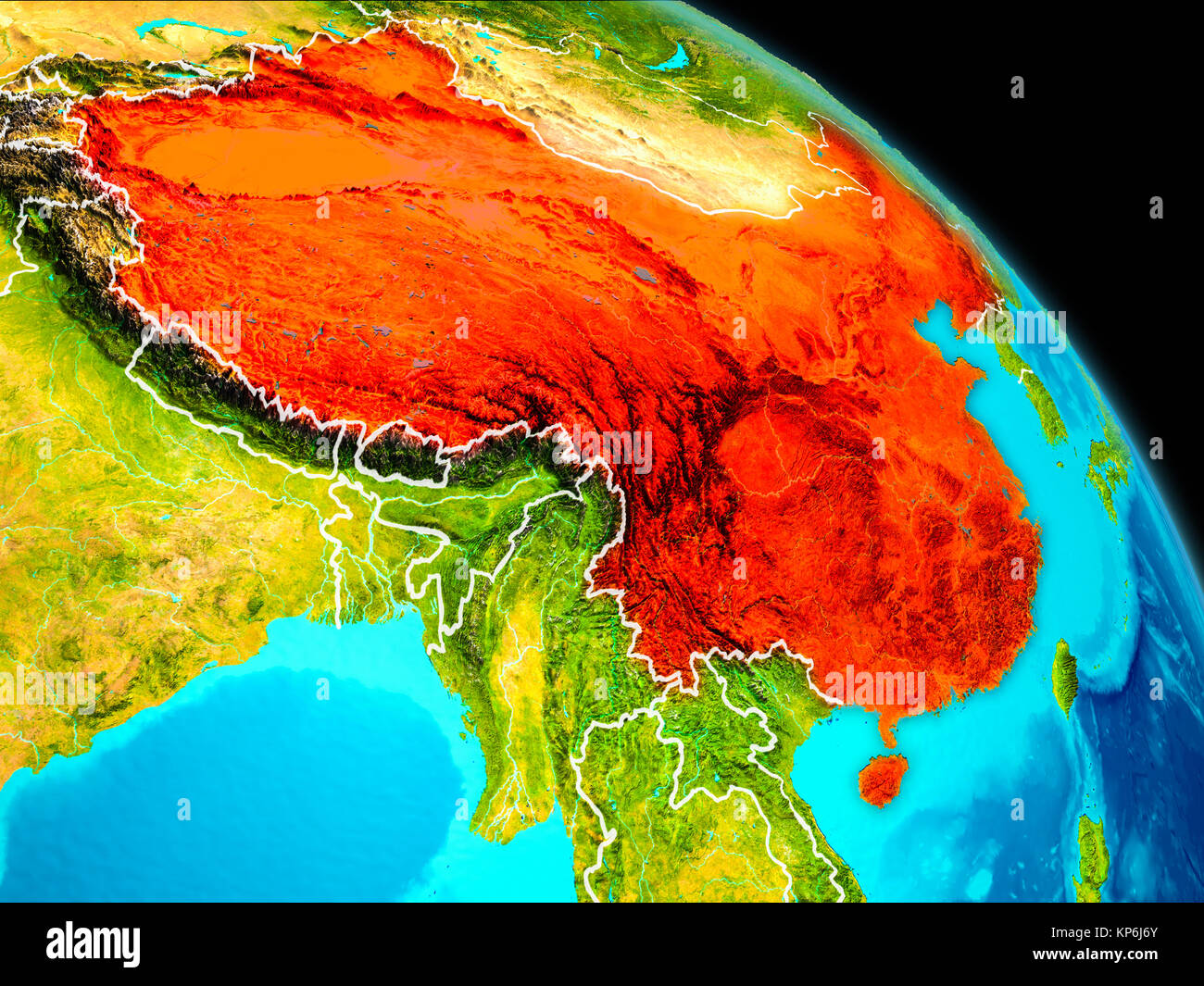 Highlighted satellite image of china hi-res stock photography and ...