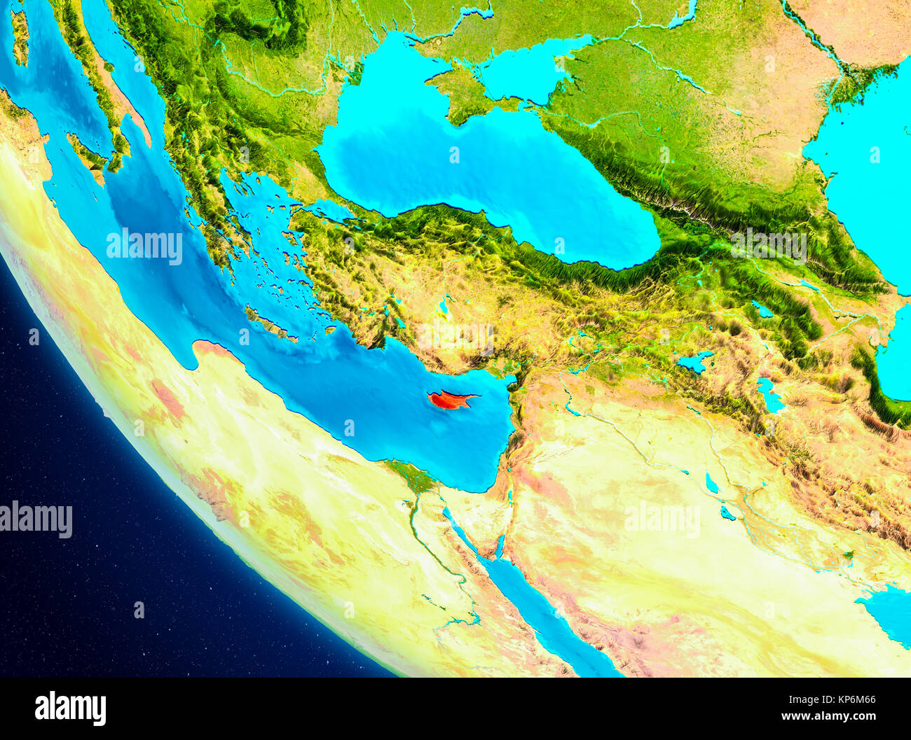 Highlighted satellite image of cyprus hi-res stock photography and ...