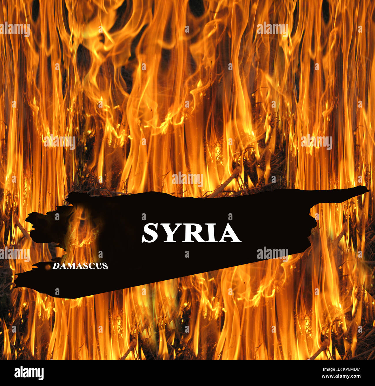 map of Syria on fire Stock Photo - Alamy