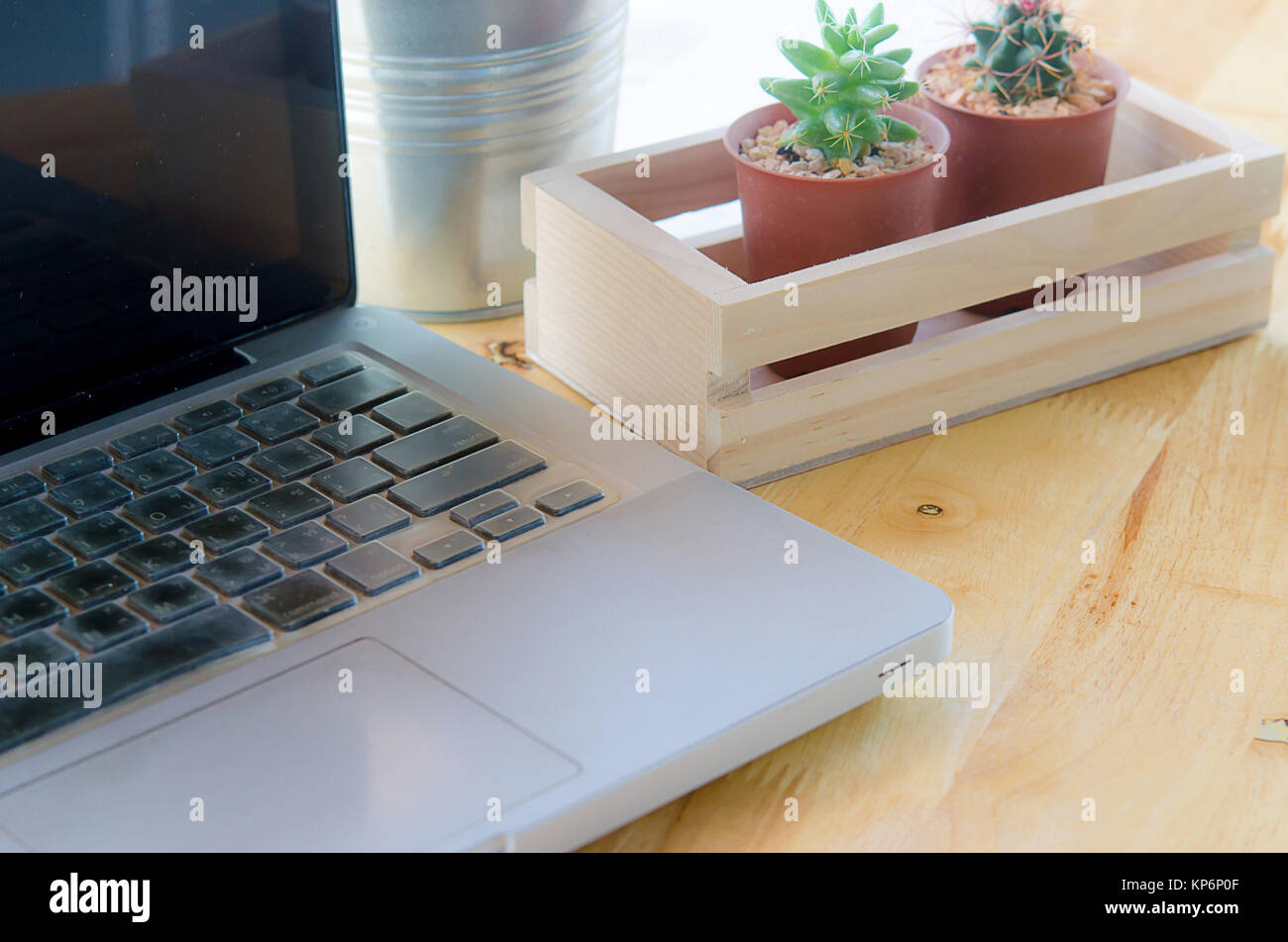 computer on table Stock Photo - Alamy