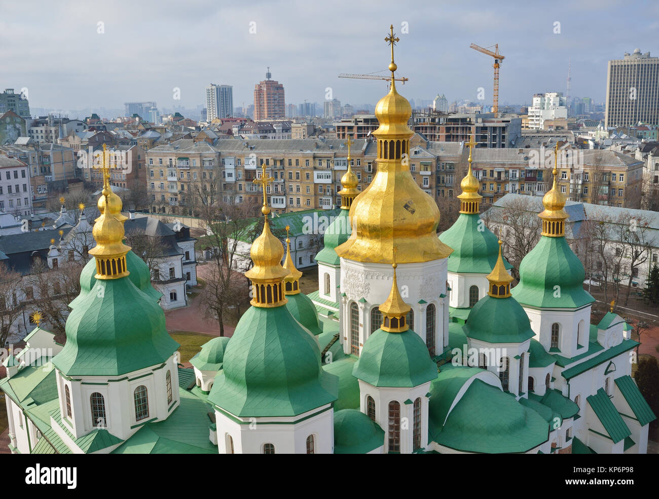 Ancient cathedral in the modern city Kyiv Stock Photo - Alamy