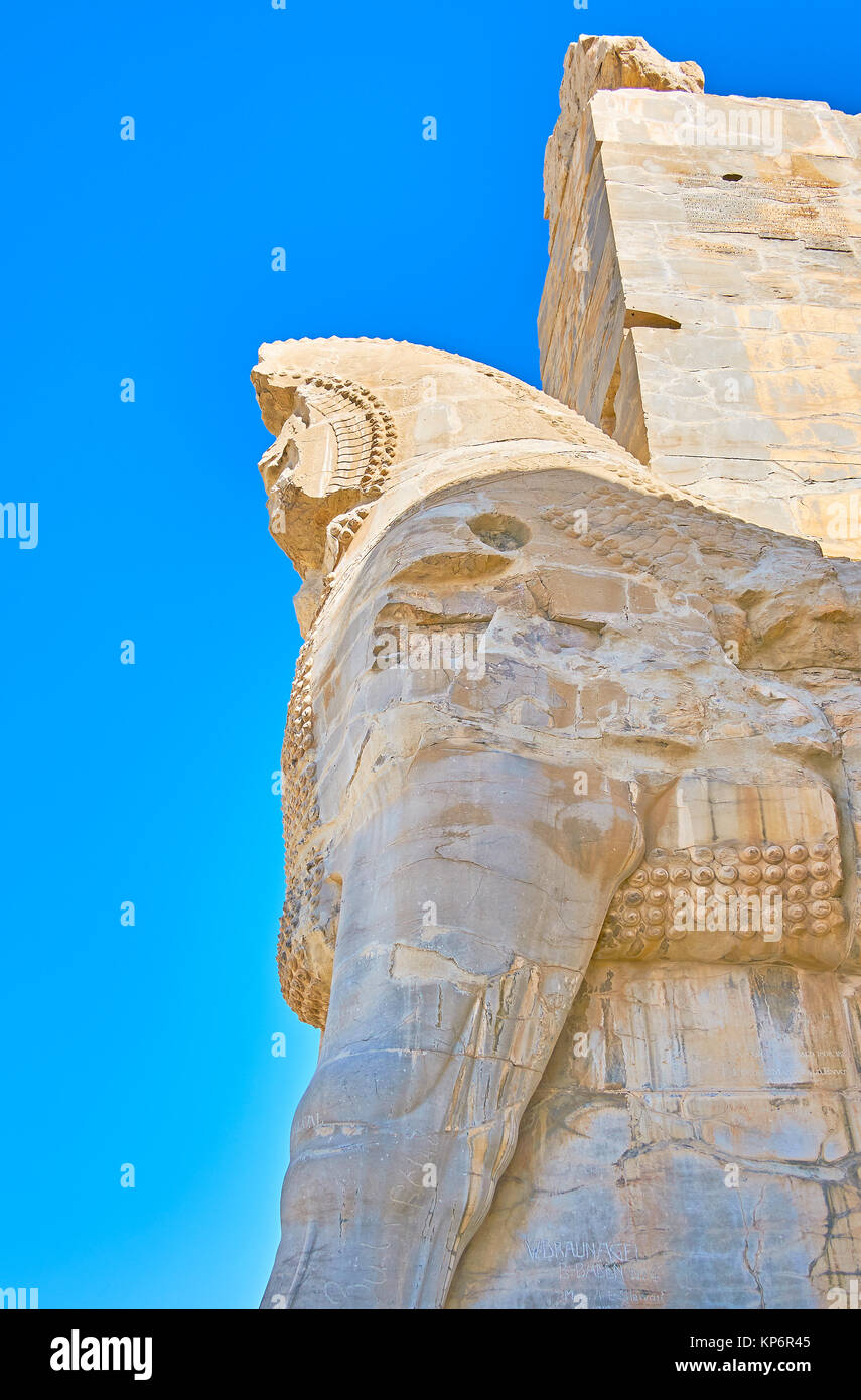 The ruins of the giant bull statue, guarding the western entrance to ...