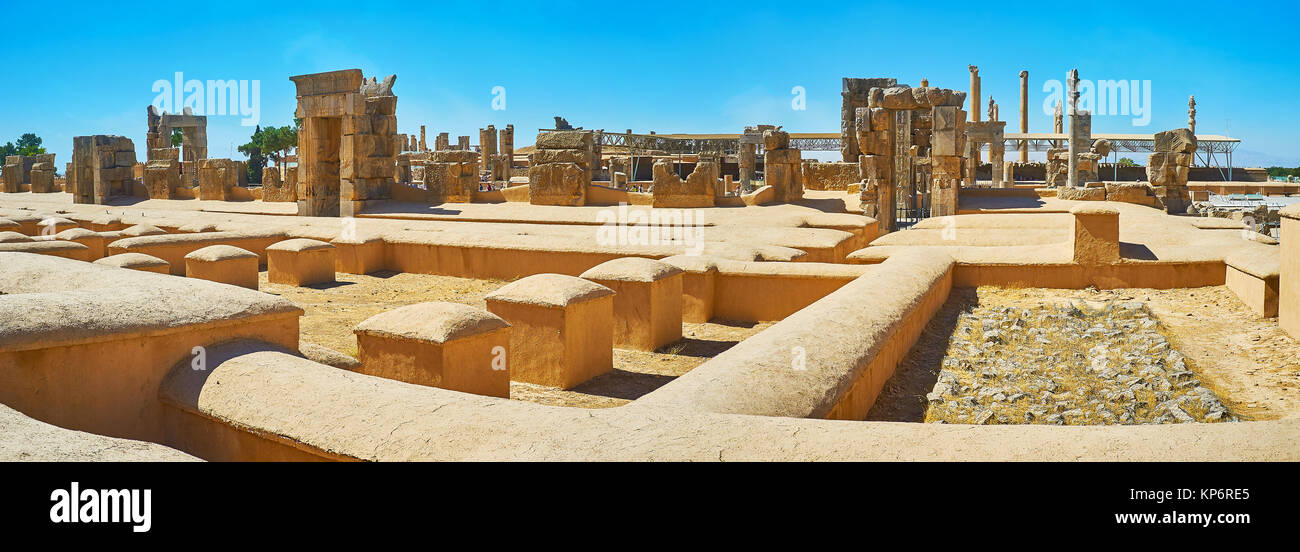 Panorama of ancient ceremonial capital of Persian Empire - Persepolis ...