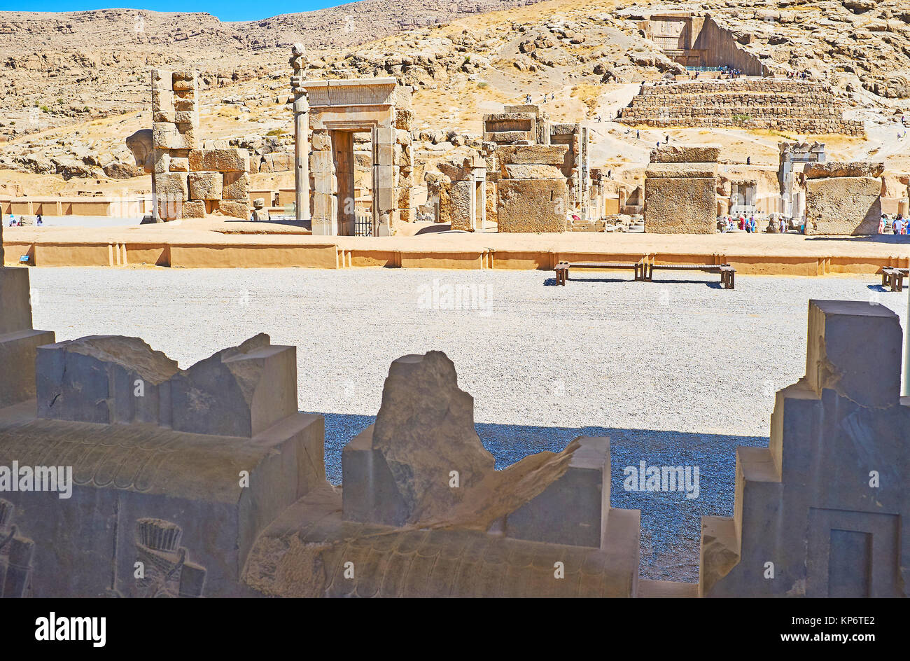 The view from Eastern Stairway of Apadana on the ruins of Hundred ...