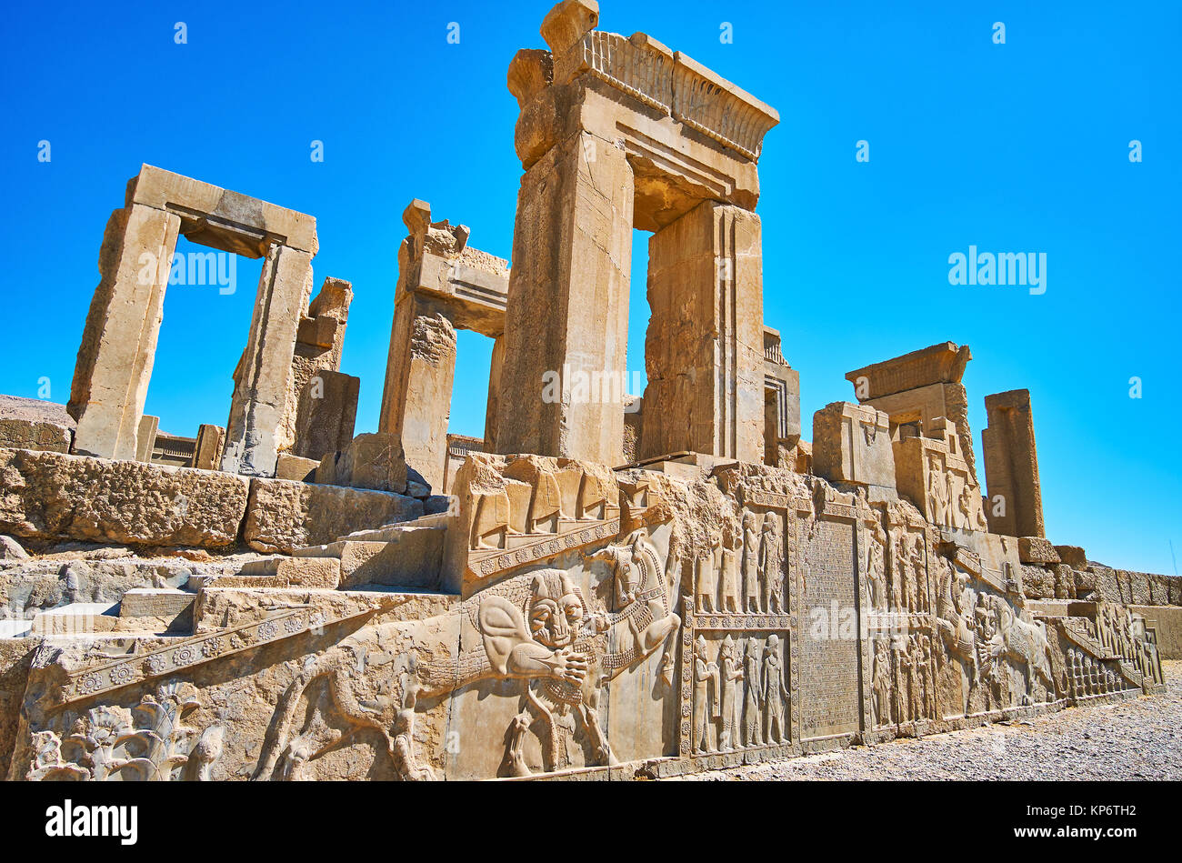 Persepolis archaeological site boasts preserved reliefs, depicting ...