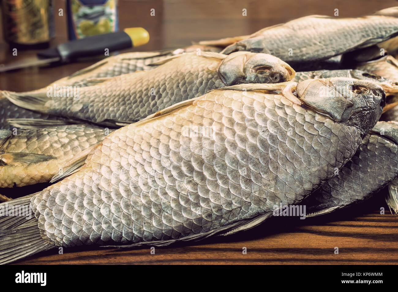 Salted and dried river fish Stock Photo - Alamy