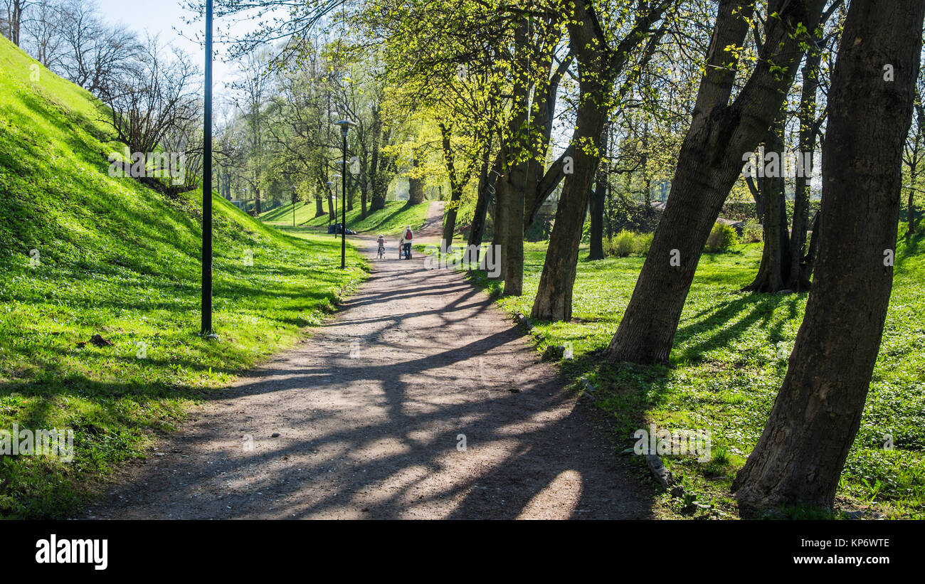 Park in Tallinn, a beautiful spring day Stock Photo - Alamy