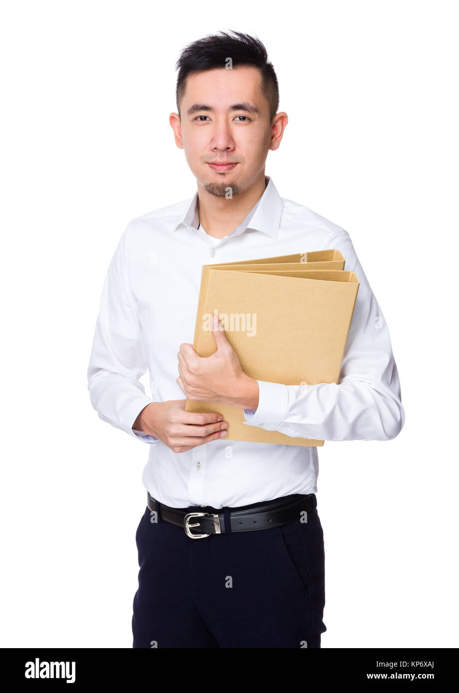 Asian Businessman hold with document work Stock Photo - Alamy