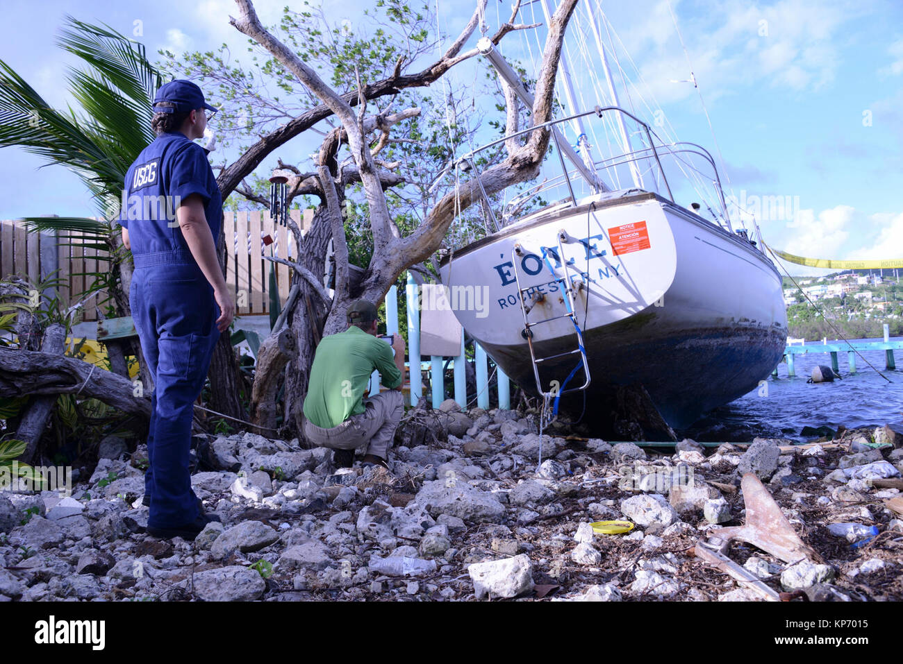 Team members with the Hurricane Maria ESF-10 Puerto Rico assess ...