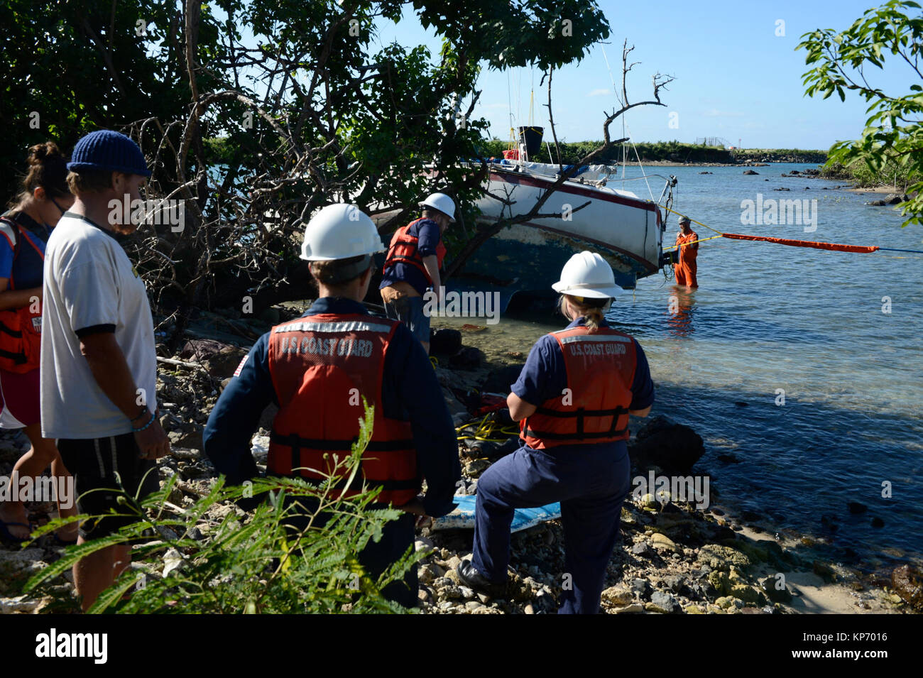 Coast Guard members provide site safety monitoring as Resolve Marine ...