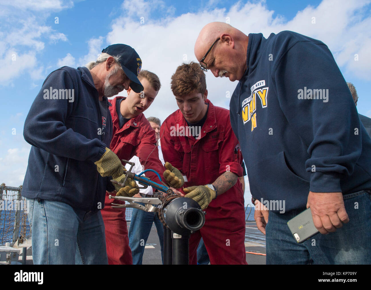 Navy ship firefighters Stock Photo - Alamy