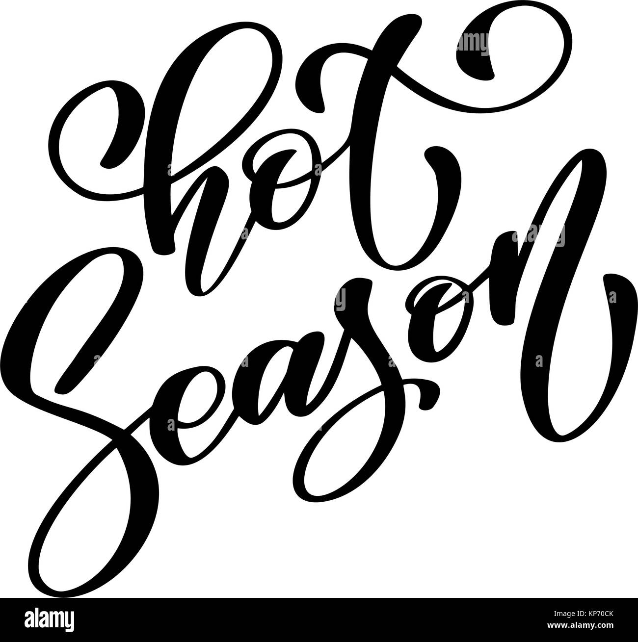Hot season text Hand drawn summer lettering Handwritten calligraphy ...