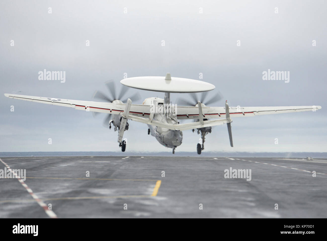 An E-2C Hawkeye, assigned to the "Greyhawks" of Carrier Airborne Early ...
