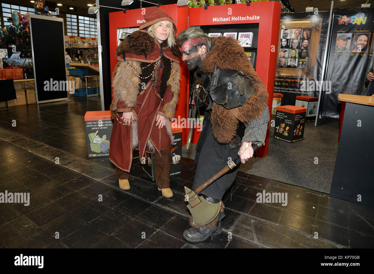 Cosplayers pose during the German Comic Con 2017 at Westfallenhallen on ...