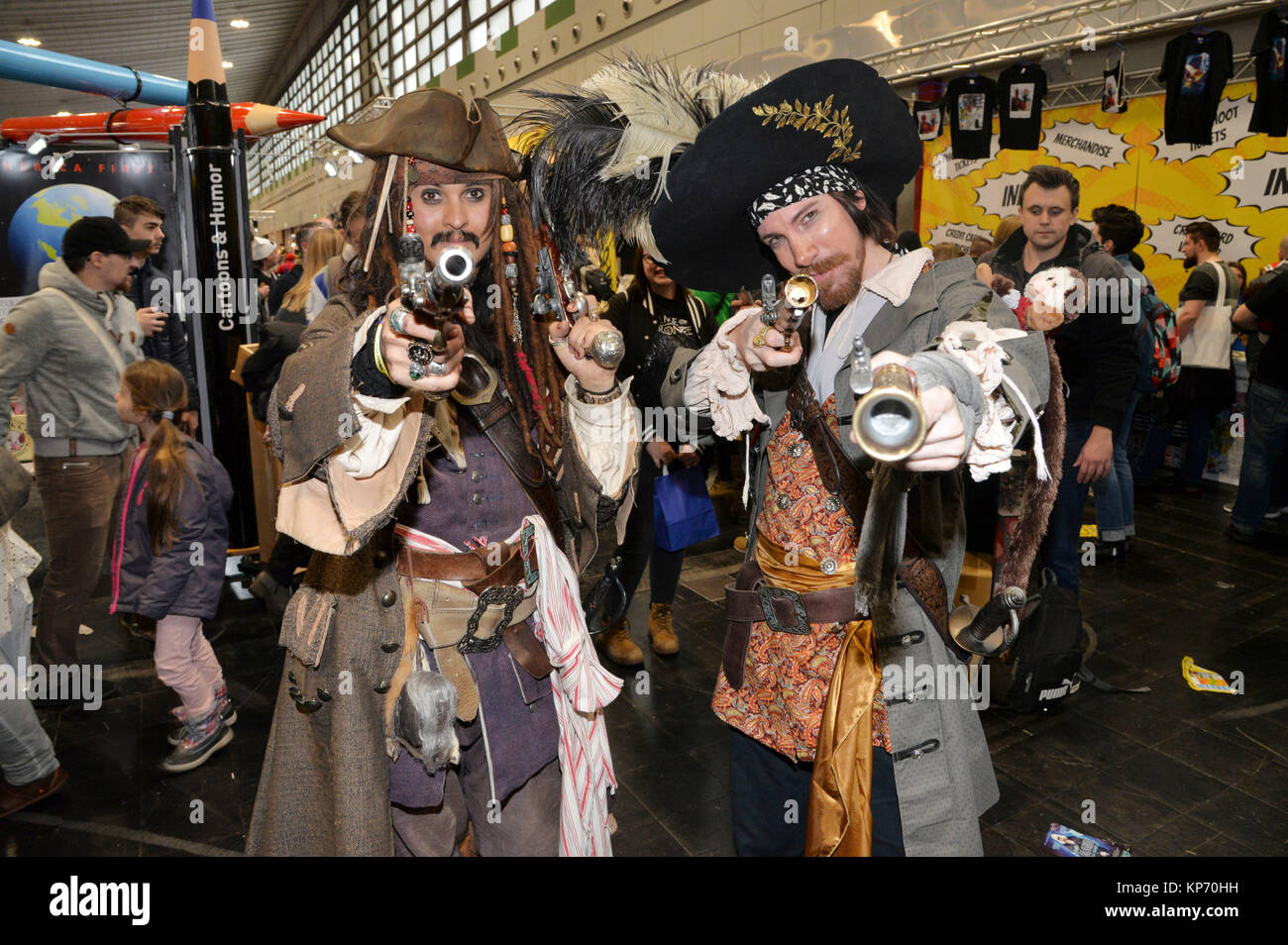 Cosplayers pose during the German Comic Con 2017 at Westfallenhallen on ...