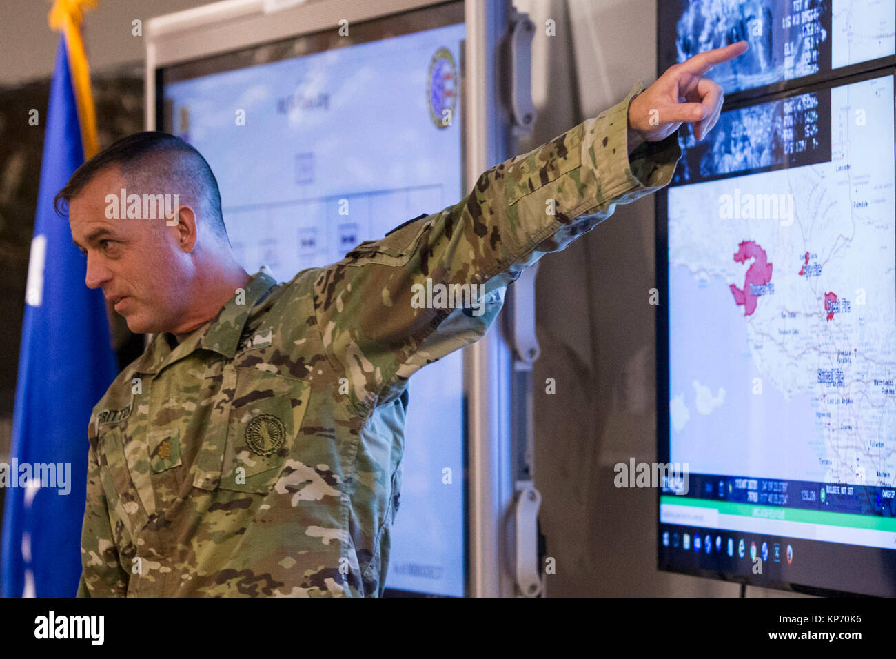 Army Maj. Bobby Britton, Brigade Operations Officer for the California ...