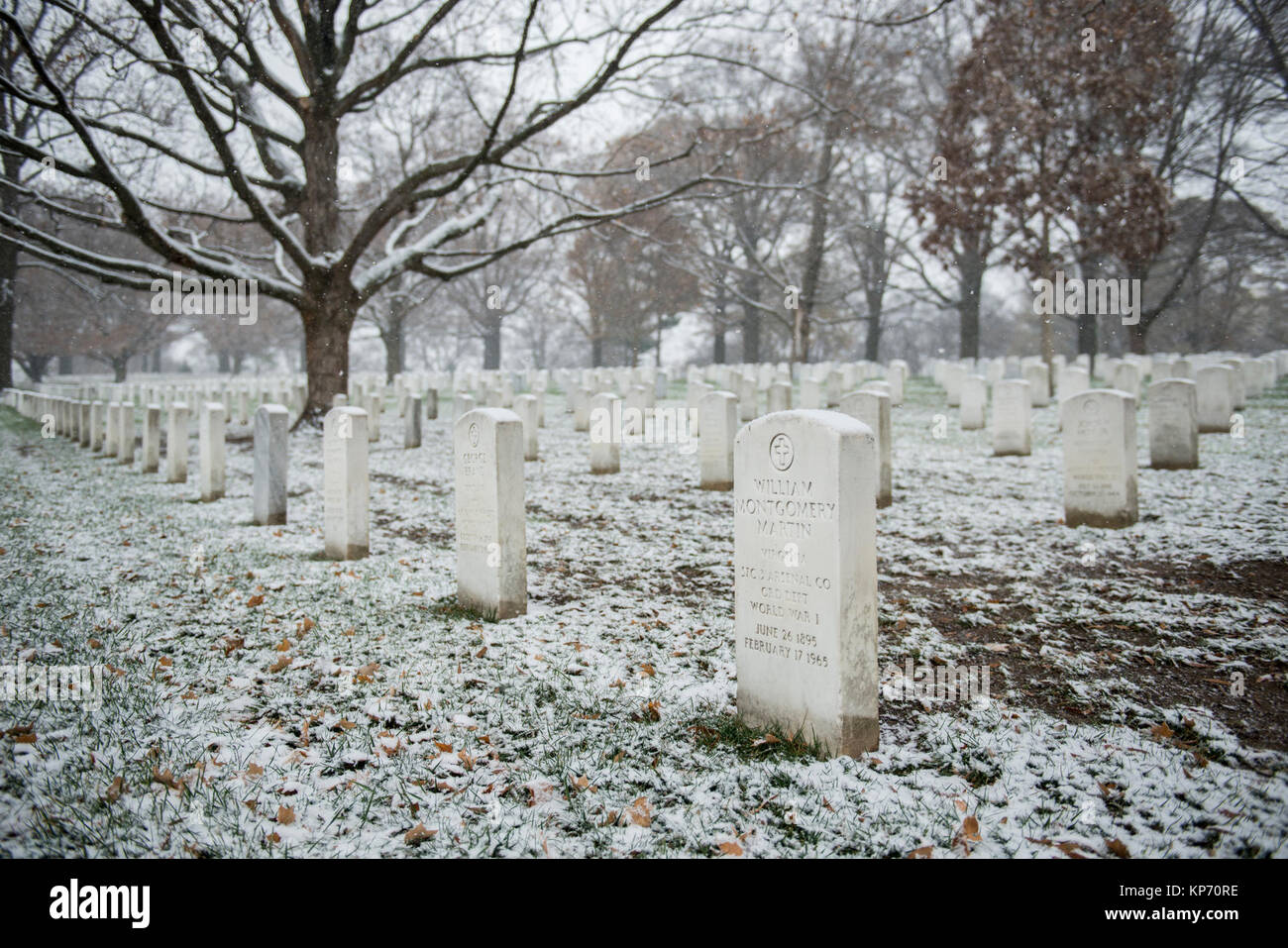 The first snow of the season in Section 43 of Arlington National ...