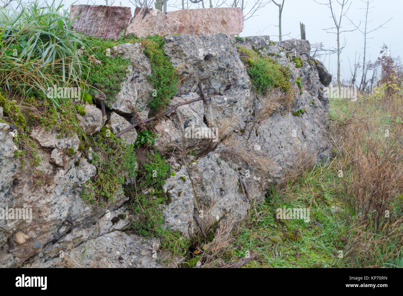 Rest of exploded WW2 bunker in germany Stock Photo - Alamy