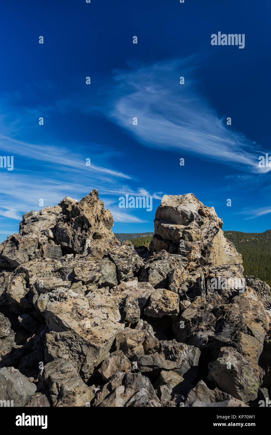 Pumice and obsidian along the Big Obsidian Flow Trail in Newberry National Volcanic Monument ...