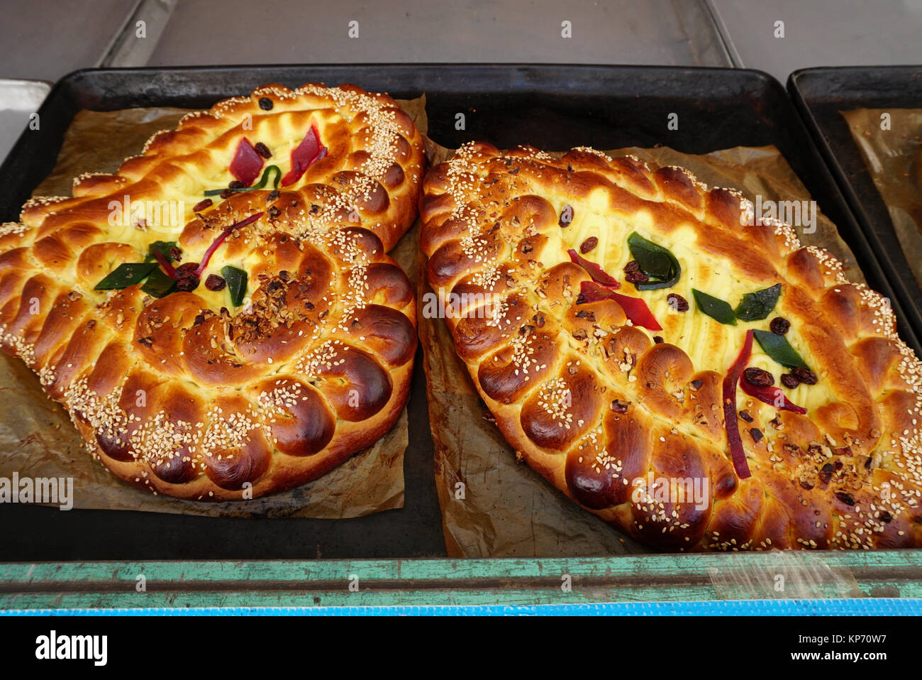 Tlaxcala Fiesta Bread (pan de fiesta) being sold at the Oaxaca festival ...