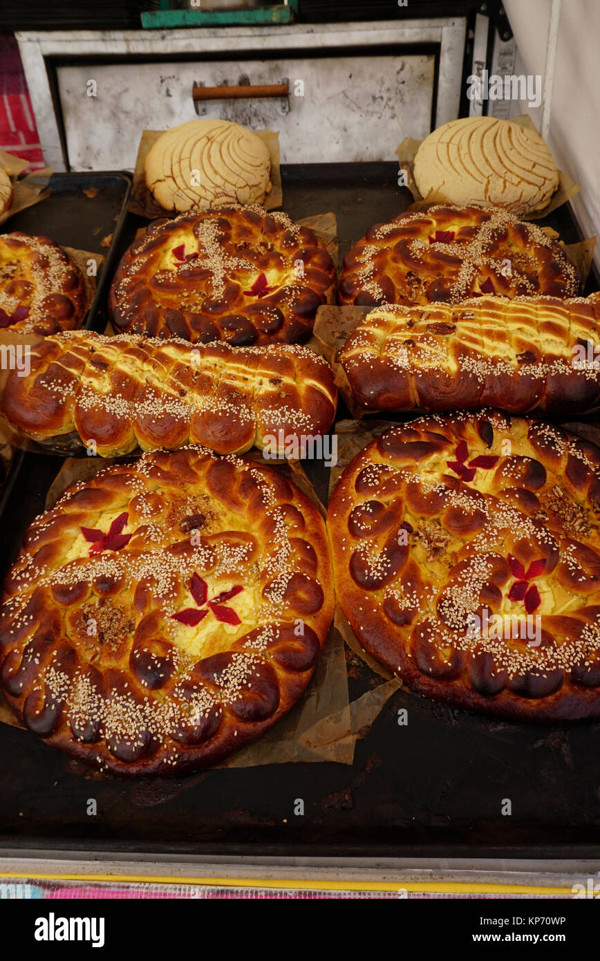 Tlaxcala Fiesta Bread (pan de fiesta) being sold at the Oaxaca festival ...