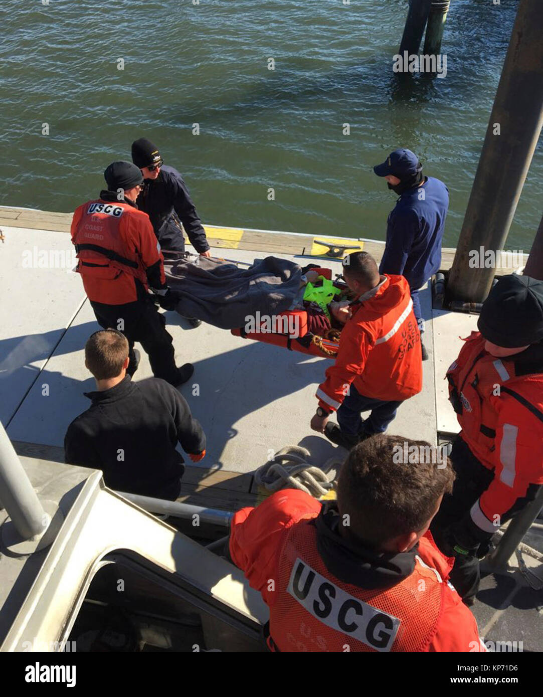 Members of a Coast Guard 47-foot Motor Life Boat crew from Station ...