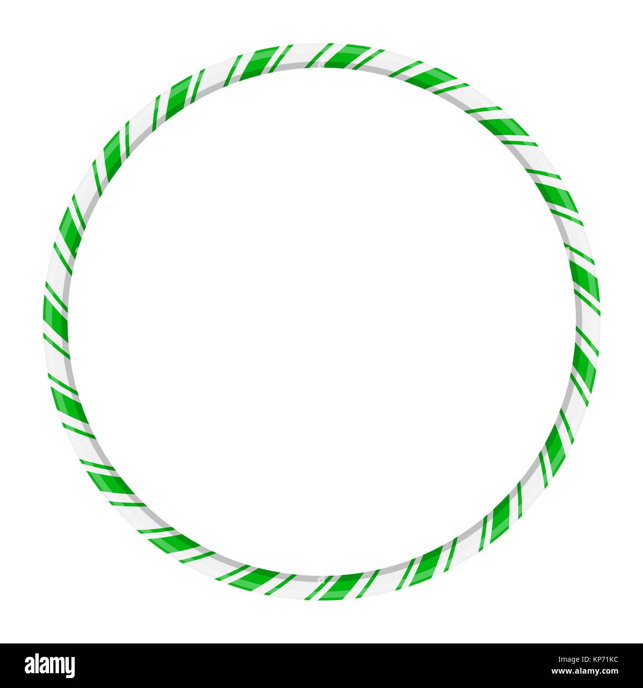 Candy cane circle frame for christmas design isolated on white ...