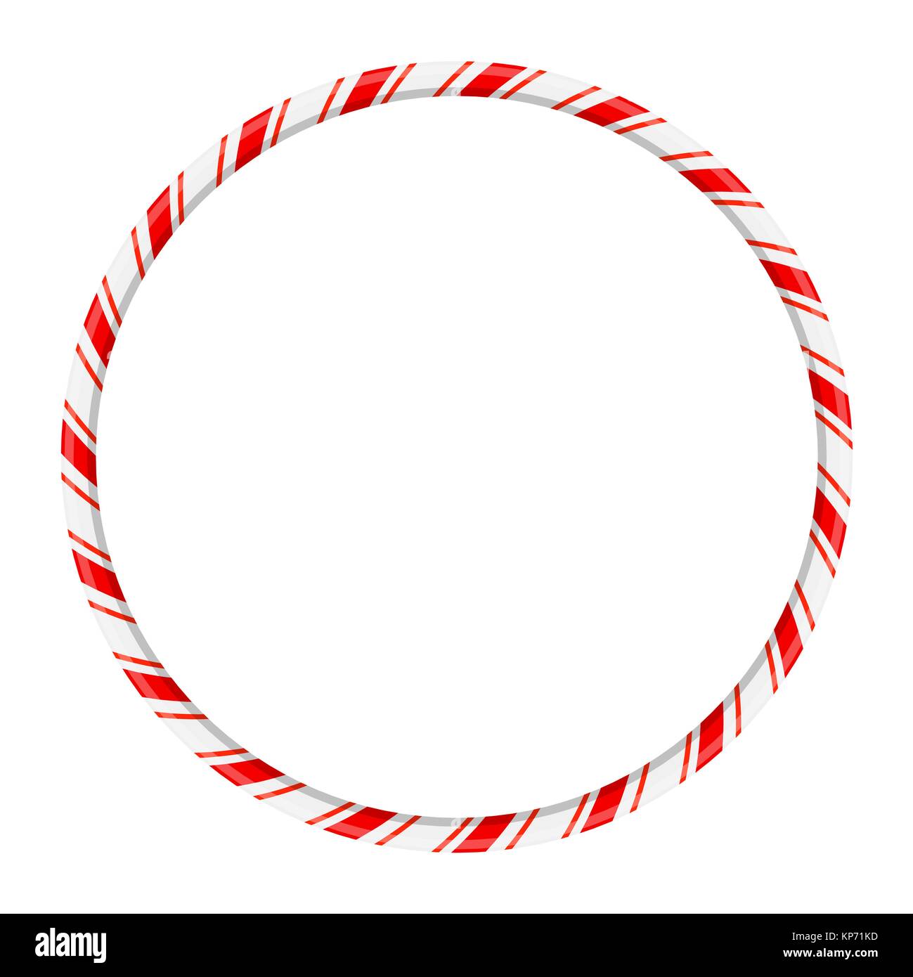 Candy cane circle frame for christmas design isolated on white ...