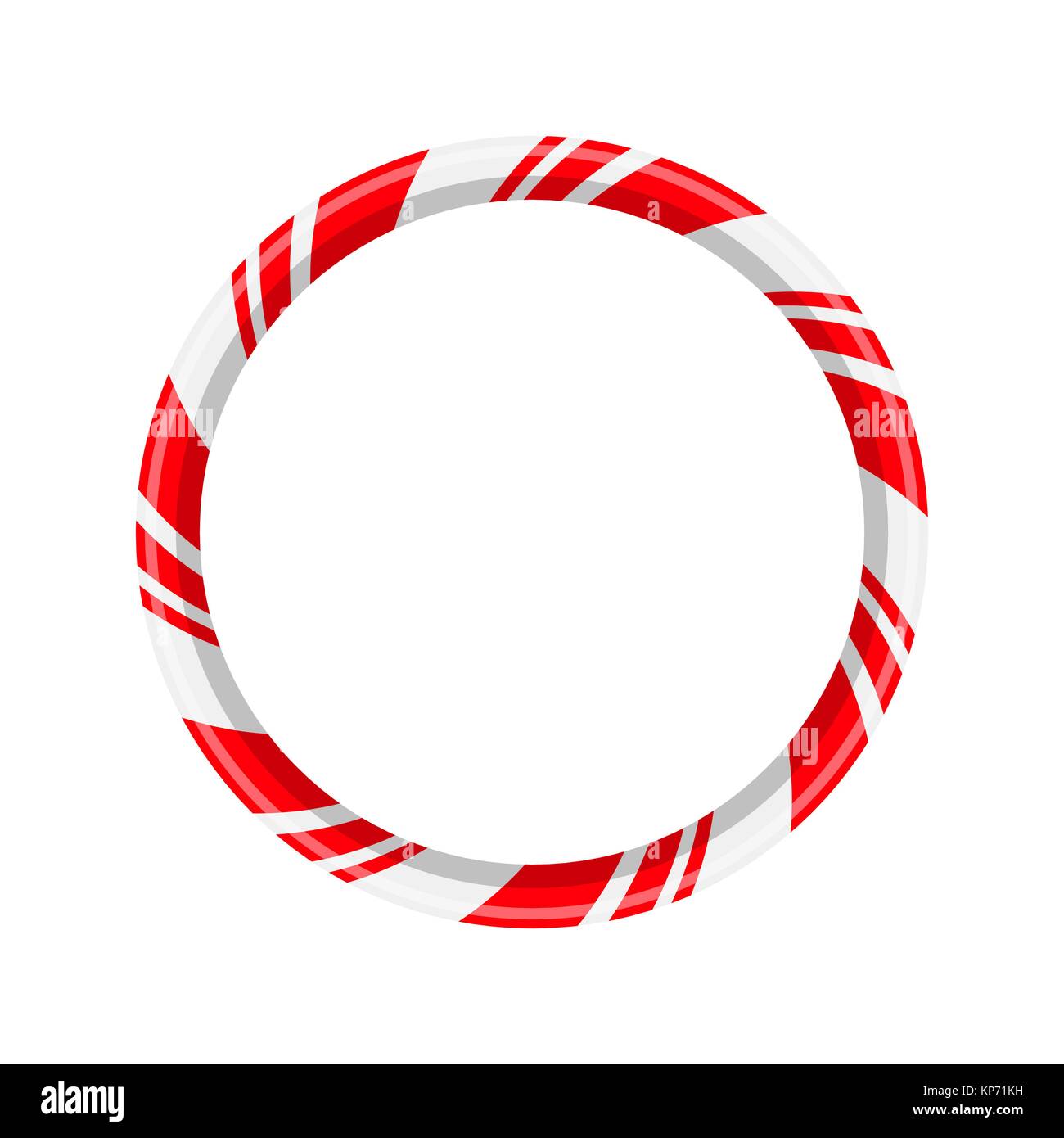 Candy cane circle frame for christmas design isolated on white ...