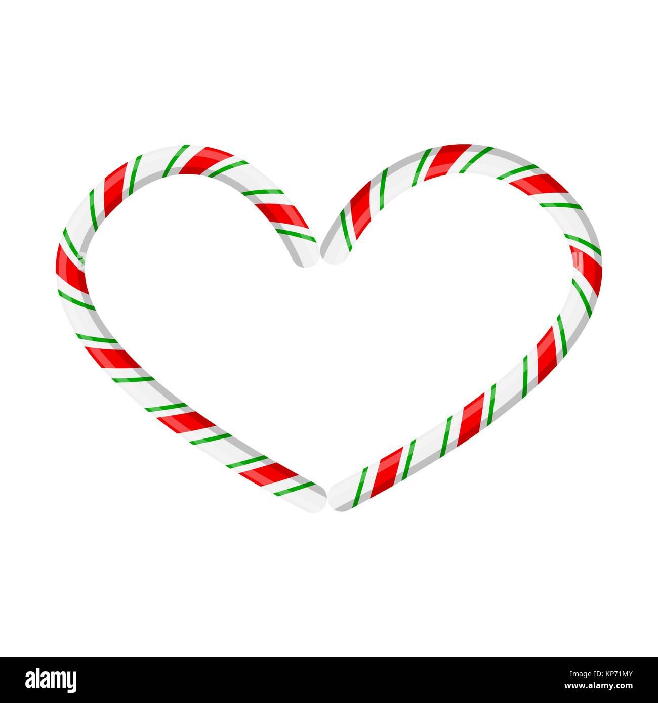 Candy cane heart for christmas design isolated on white background ...