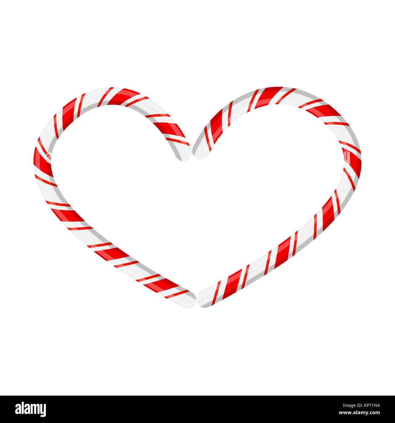 Candy cane heart for christmas design isolated on white background ...