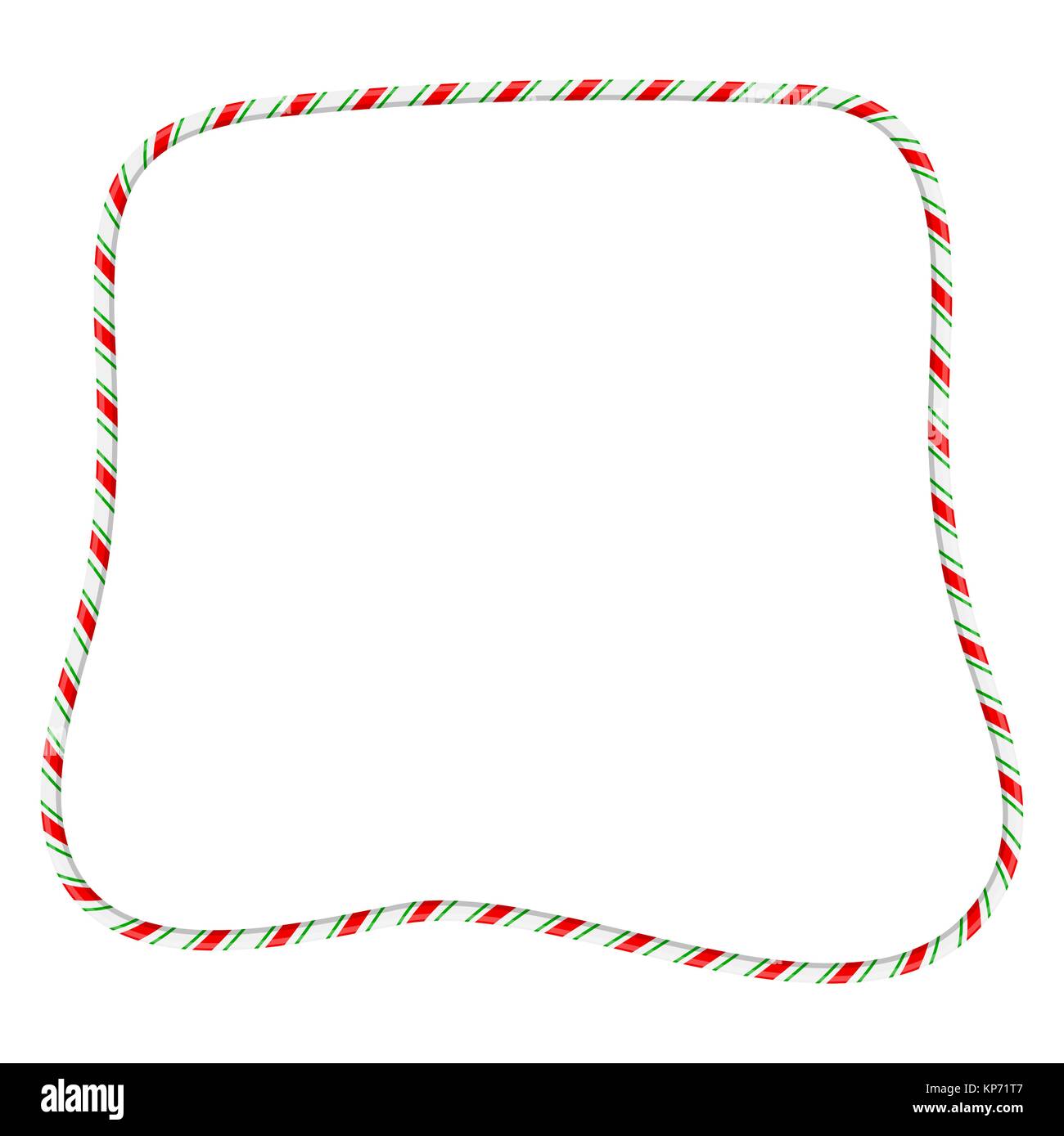 Candy cane frame border for christmas design isolated on white ...