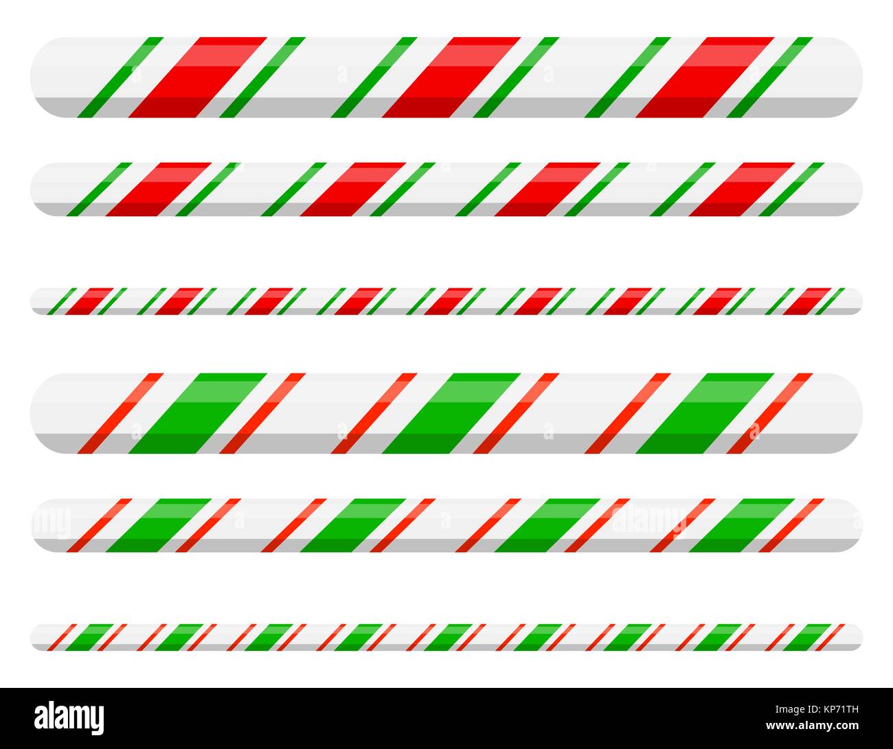 Candy cane line border divider for christmas design isolated on white ...