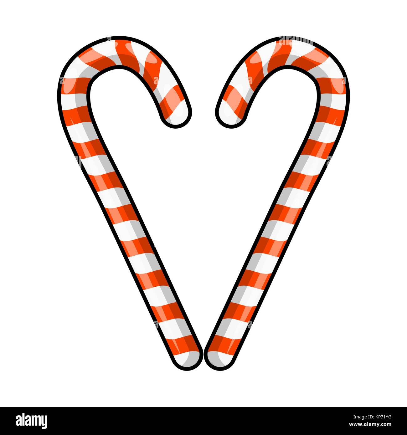 Candy cane heart for christmas design isolated on white background ...