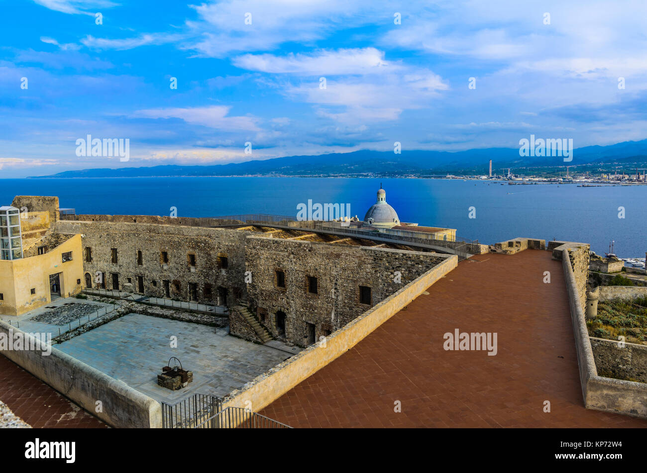 Port of milazzo and Sicilian territory seen from the height of the ...