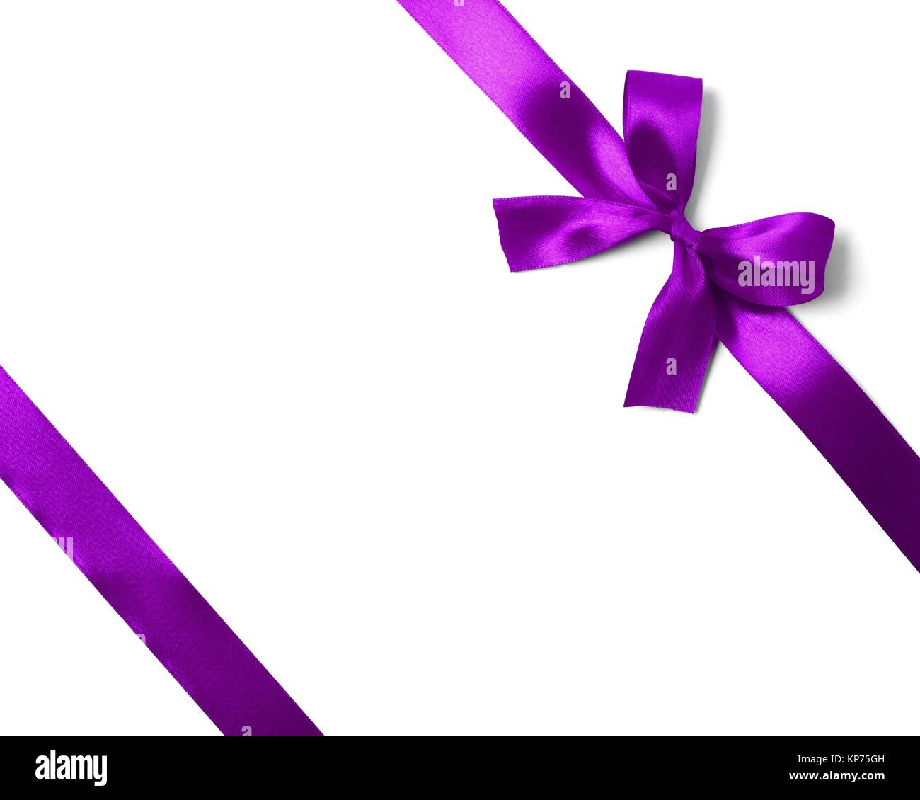 Shiny purple satin ribbon on white background. studio shot Stock Photo ...