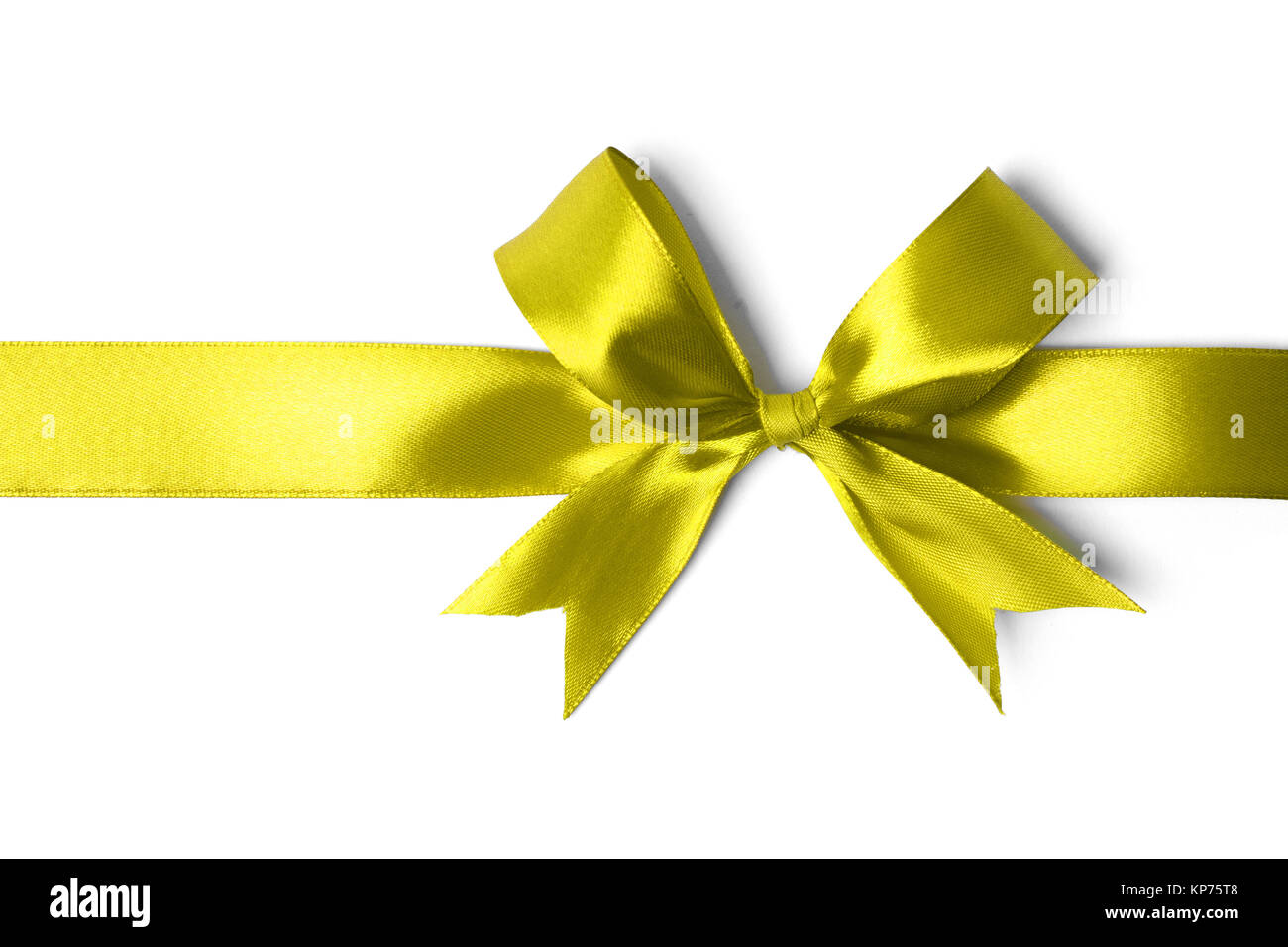 yellow ribbon with tails isolated on white background Stock Photo - Alamy