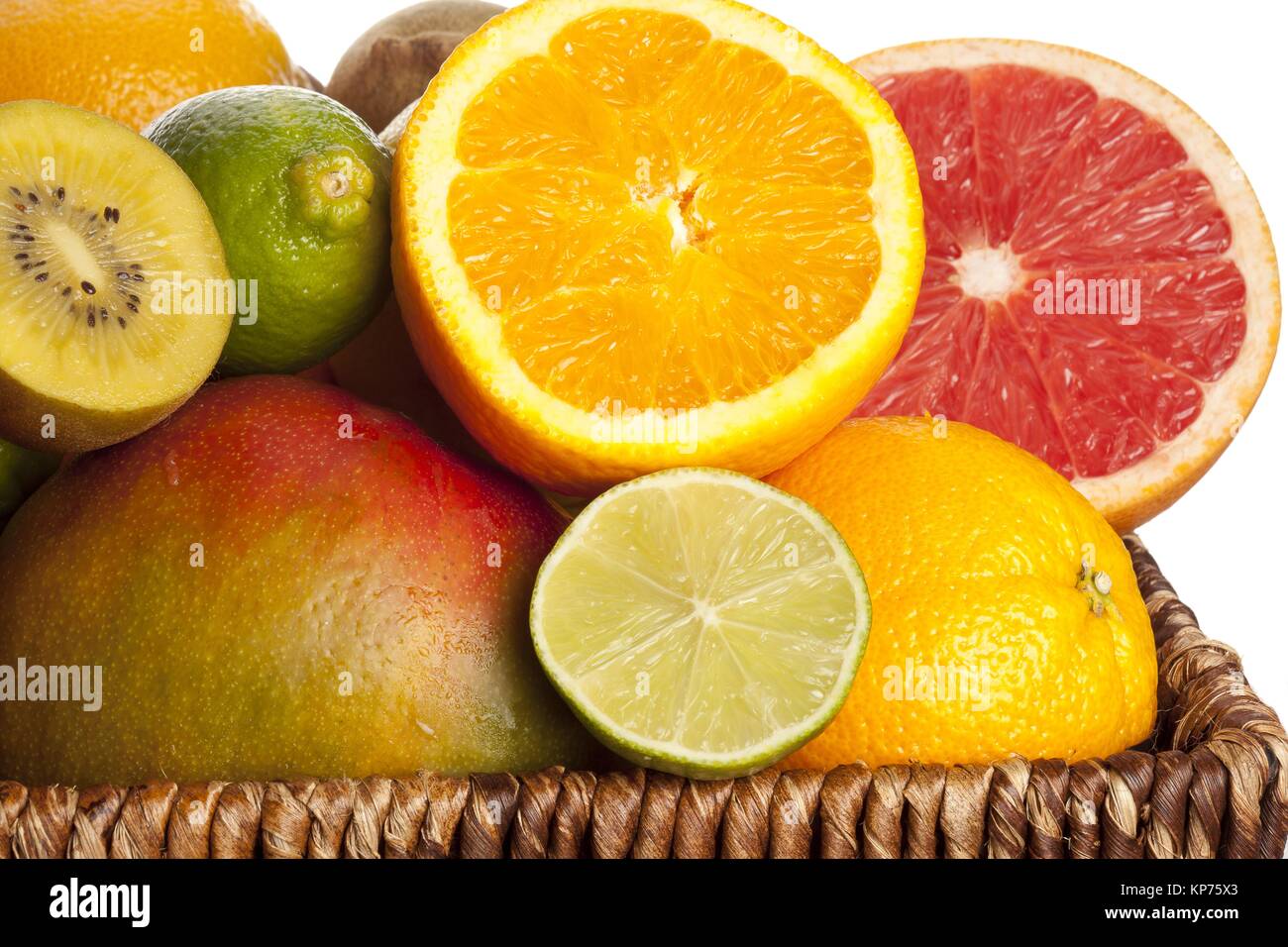 close up view of variety of fruits Stock Photo - Alamy
