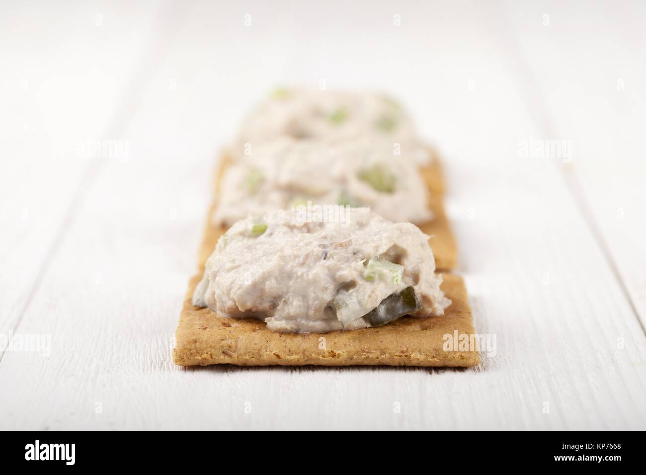 cookies with a salmon spread Stock Photo - Alamy