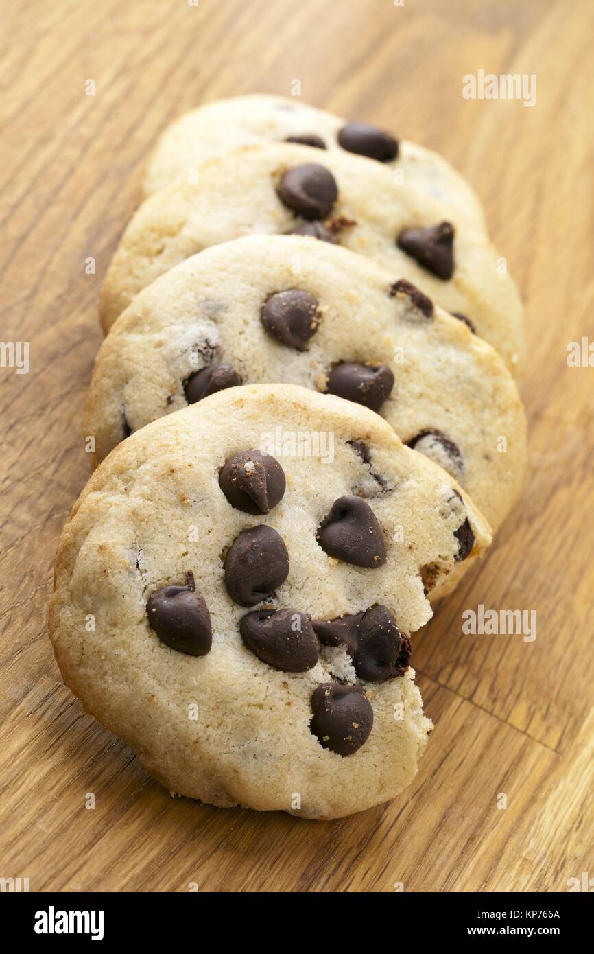 cookies with morsel on wooden table Stock Photo - Alamy