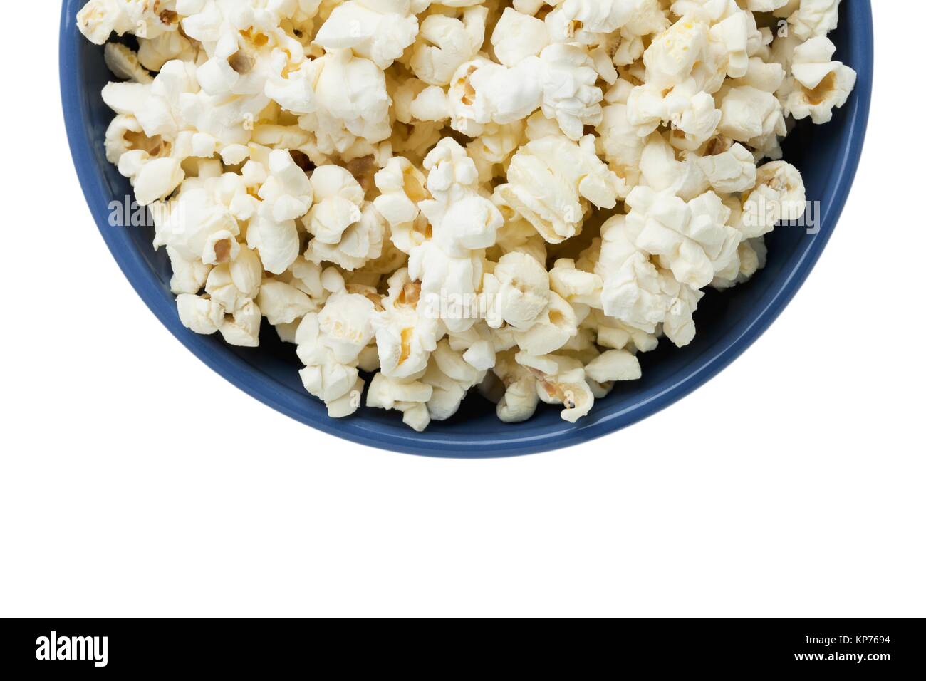 cropped blue bowl of popcorn Stock Photo - Alamy