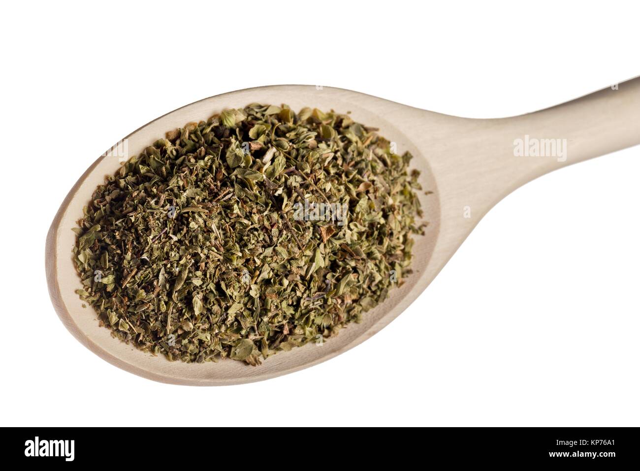cropped image of a wooden spatula and tea leaves Stock Photo - Alamy