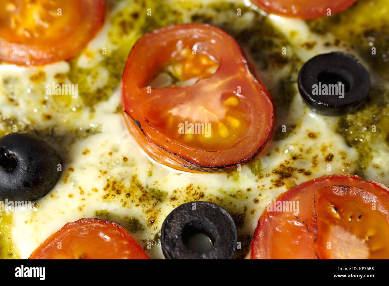 cropped image of melted pizza Stock Photo - Alamy
