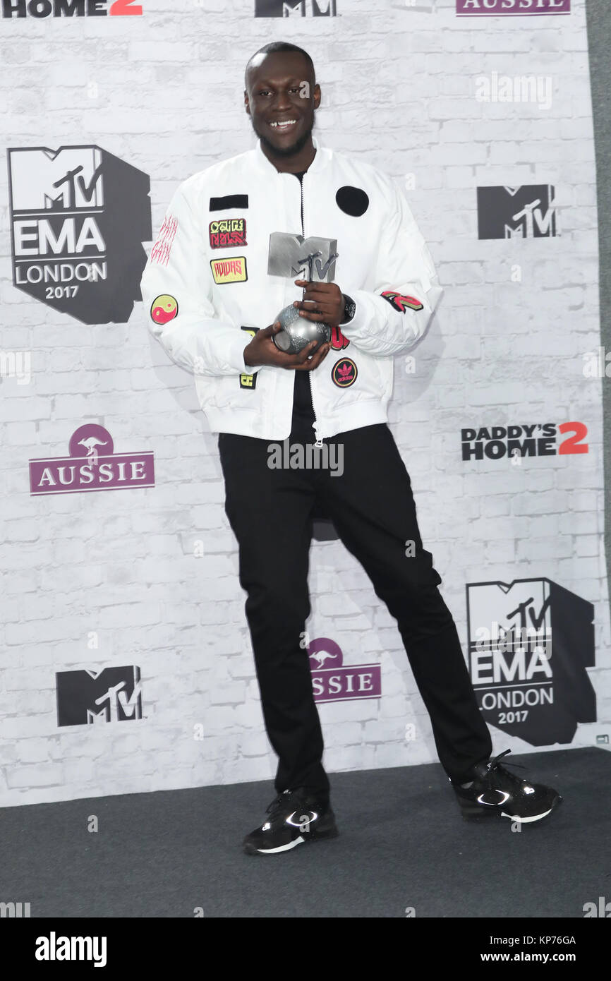 The MTV EMAs Winners Room - Arrivals Featuring: Stormzy Where: London ...