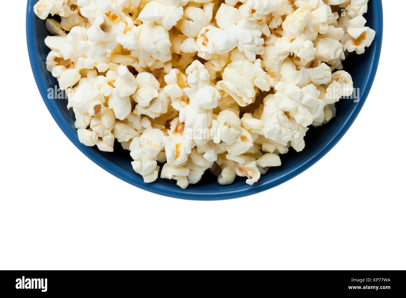 cropped blue bowl of popcorn Stock Photo - Alamy