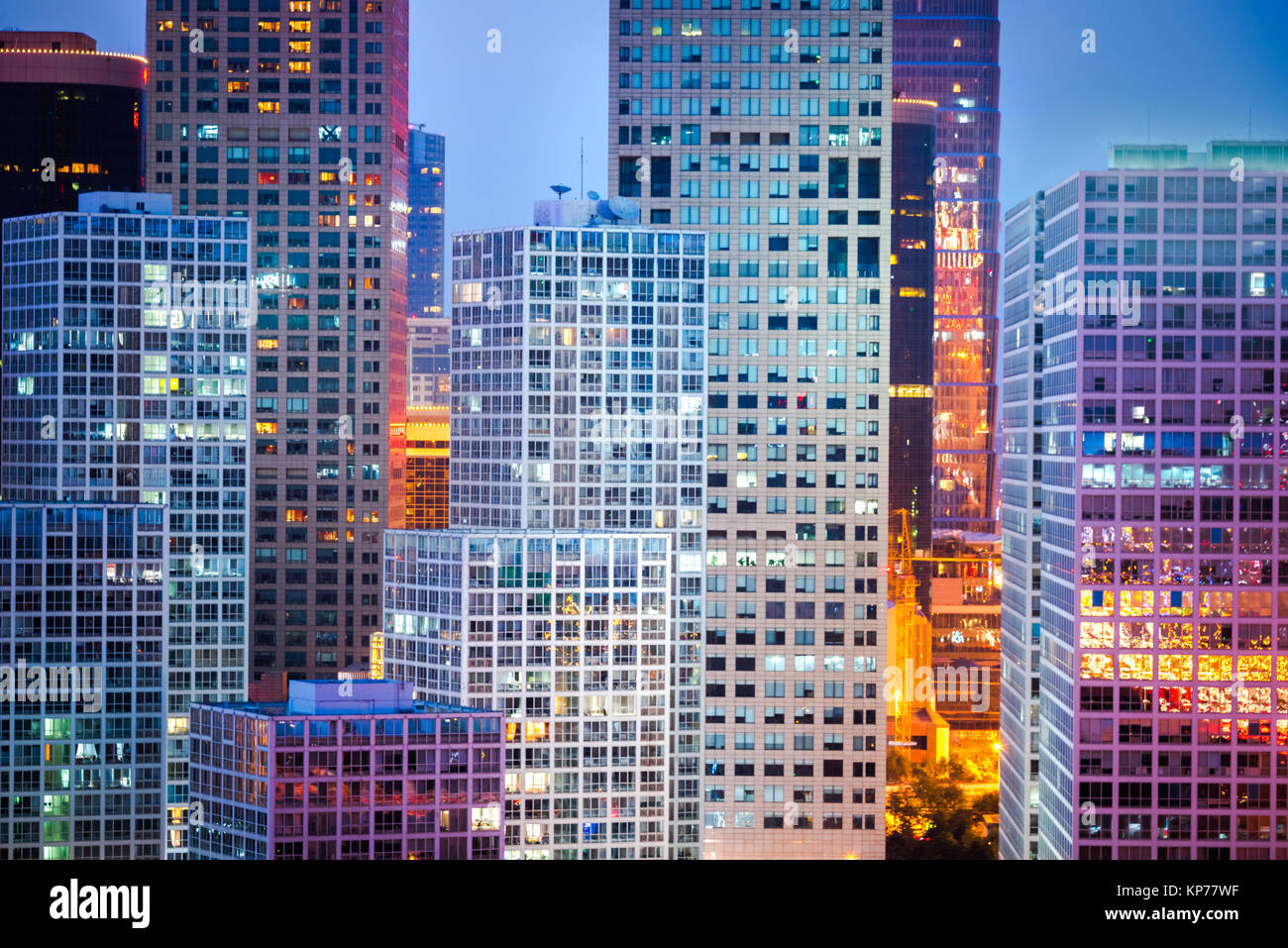 illuminated modern buildings at night in China Stock Photo - Alamy